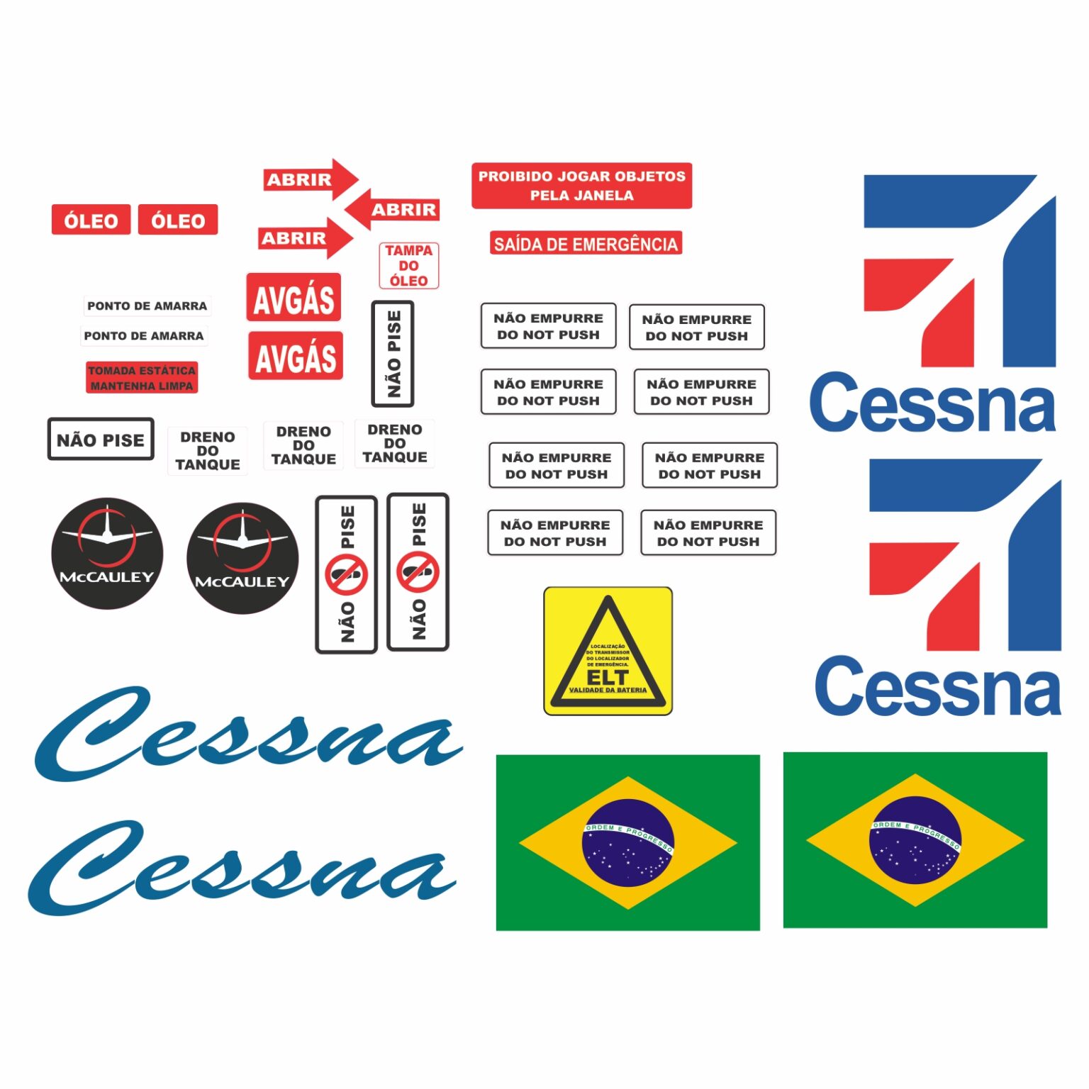 Kit Adesivos Externos Cessna 152/172 – Aero Visual