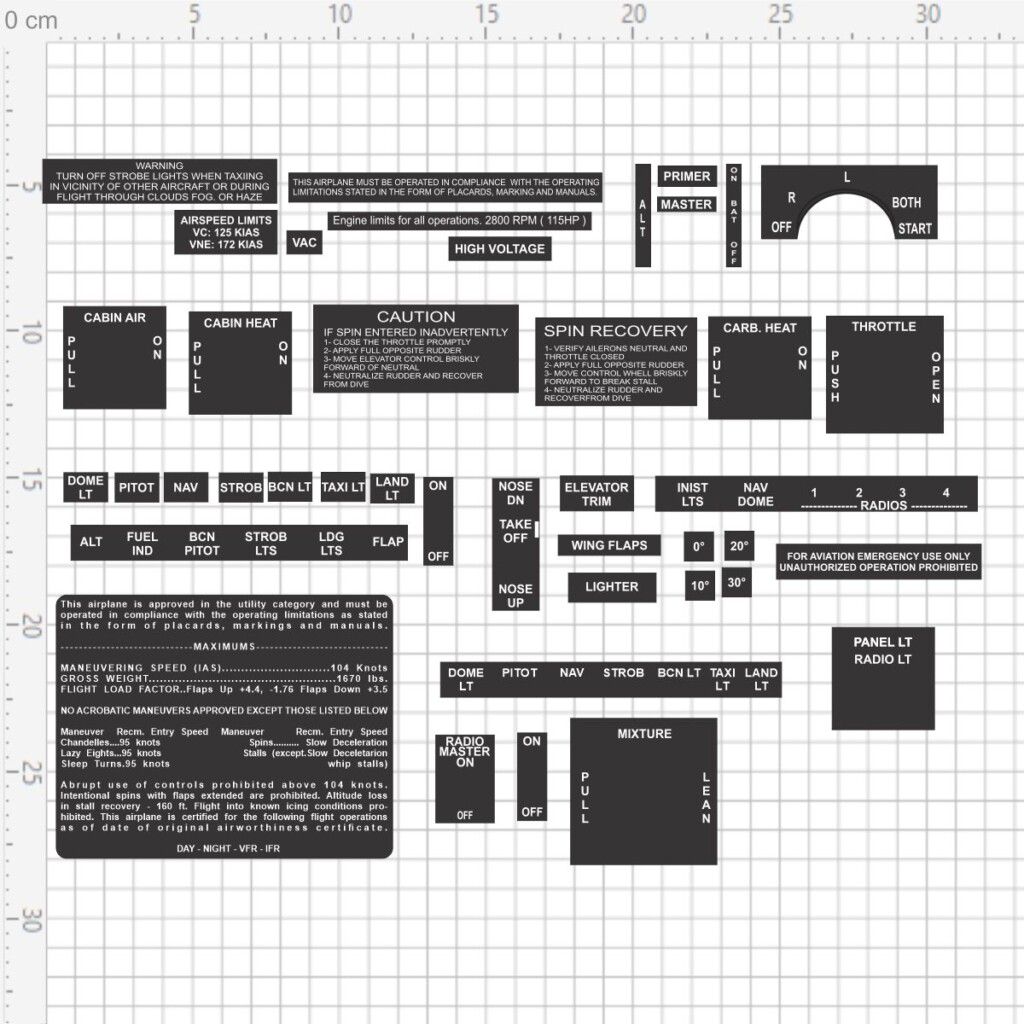 Kit Adesivos Painel Cessna 152 – Aero Visual